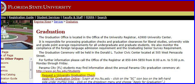 Apply for a University Graduation Check / How To / Students / myFSU ...